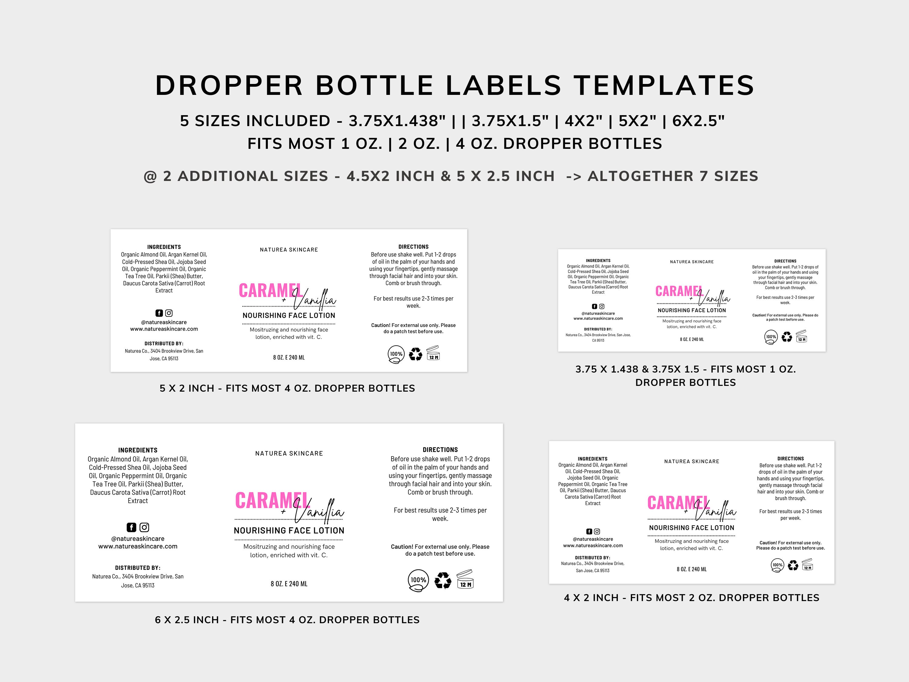 Minimal Oil Label Template Canva Modern Essential Oil Label - Etsy