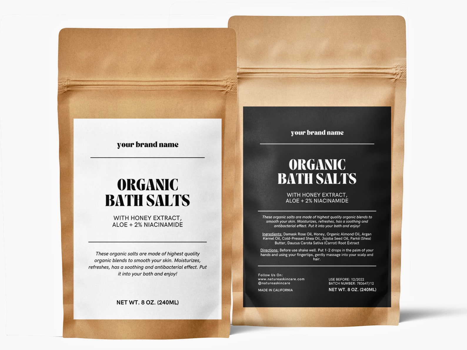 Editable Pouch Label Template Canva, Printable Beauty Label, Tea ...