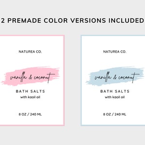 Editable Pouch Label Template Canva, Bath Salts Label, Editable Bath ...