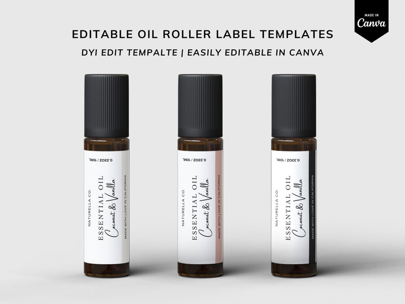 Essential Oil Roller Bottle Label, 10 Ml Oil Roller Bottle Label ...