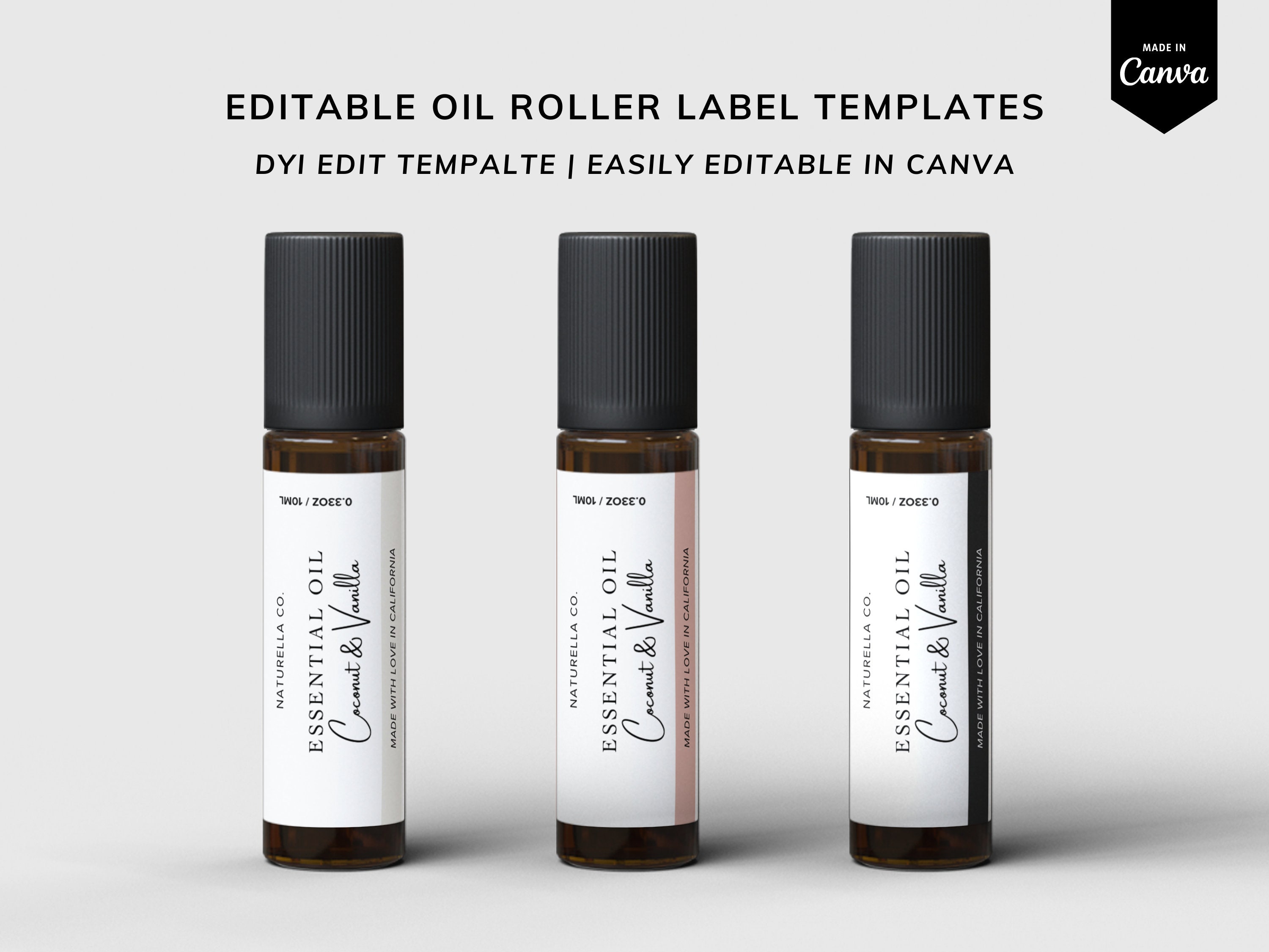 Essential Oil Roller Bottle Label, 10 Ml Oil Roller Bottle Label ...