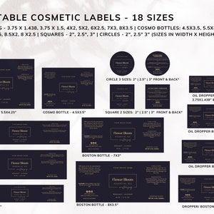 Editable Cosmetic Label Templates CANVA, Elegant Skincare Label ...