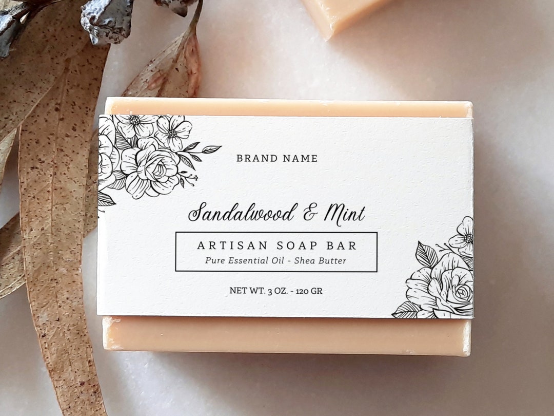 DIY Floral Soap Label Template CANVA, Soap Wrap Around Label, Editable ...