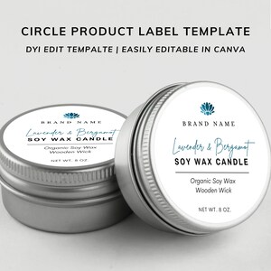 Editable Round Label Template, Circle Tin Jar Label, Lip Balm Label, 2 ...