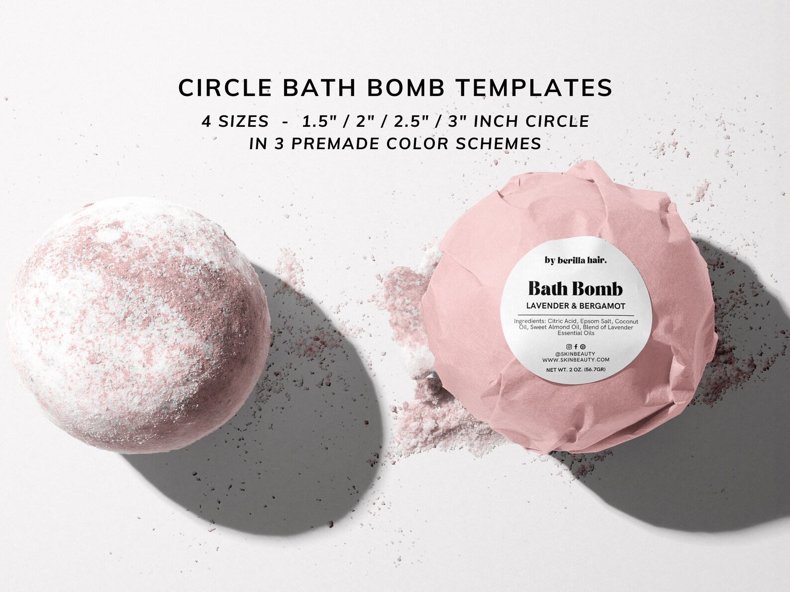 Editable Bath Bomb Label Template Canva, Belly Band Bath Bomb, Wrap ...