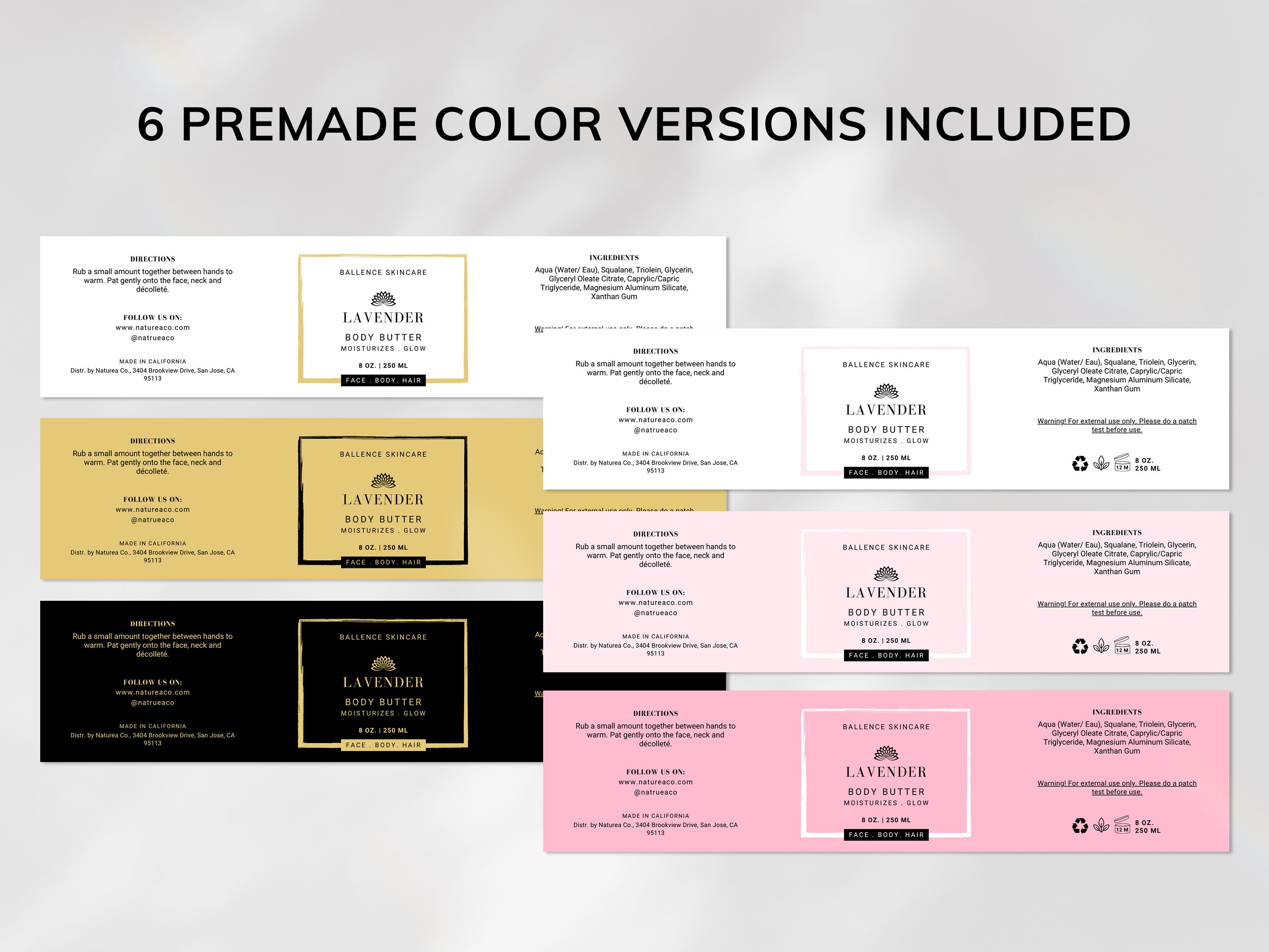 Editable JAR Label TEMPLATE CANVA, 4 Oz Jar Label, 8 Oz Jar Label ...