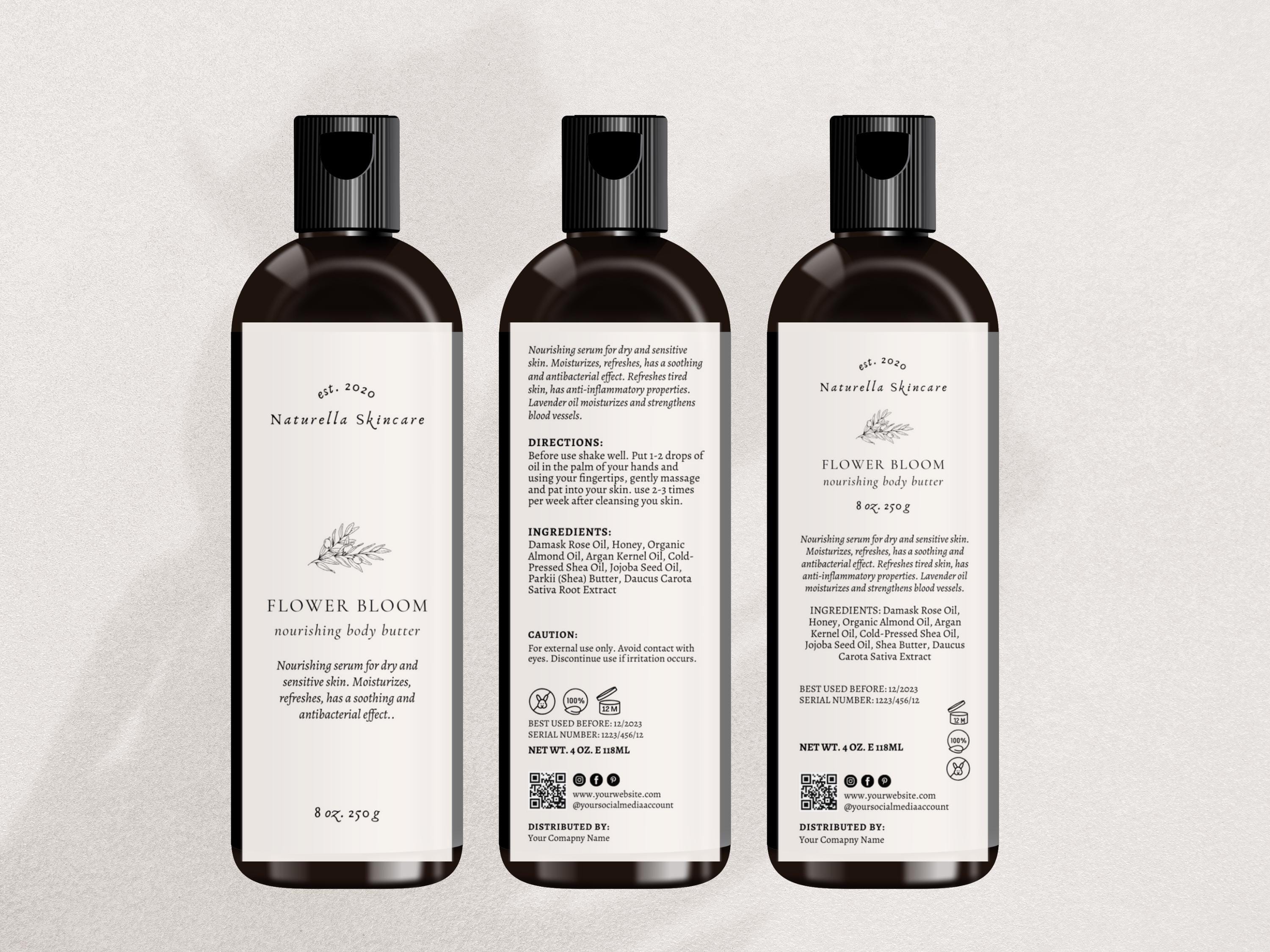 Front & Back Bottle Label Template CANVA Tall Bottle Label Design ...