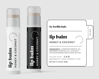 Lip Balm Label Template Canva Chapstick Tube Label, Editable Lip Balm ...
