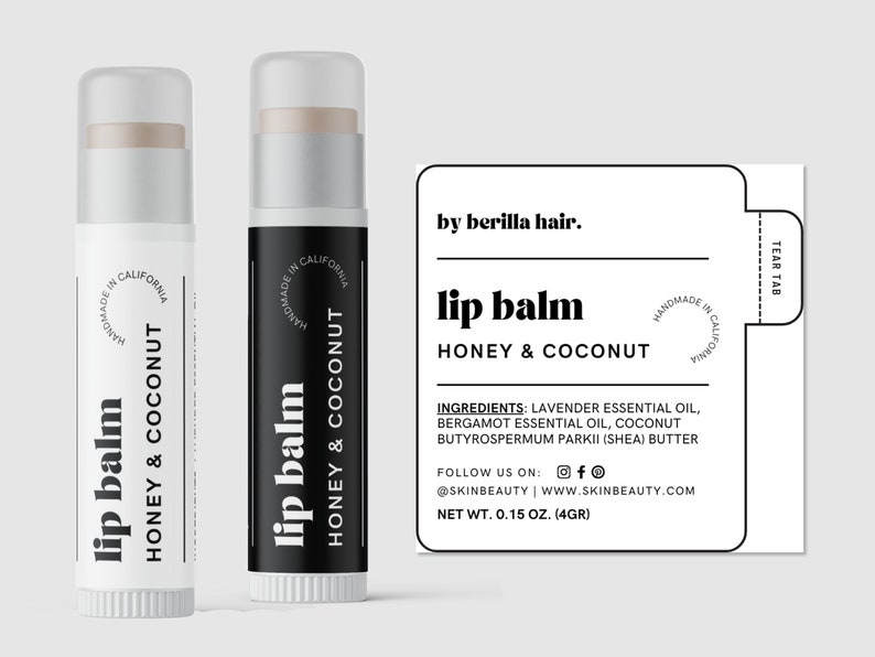 Lip Balm Label Template Canva - Lip Balm Label With Safety Seal ...