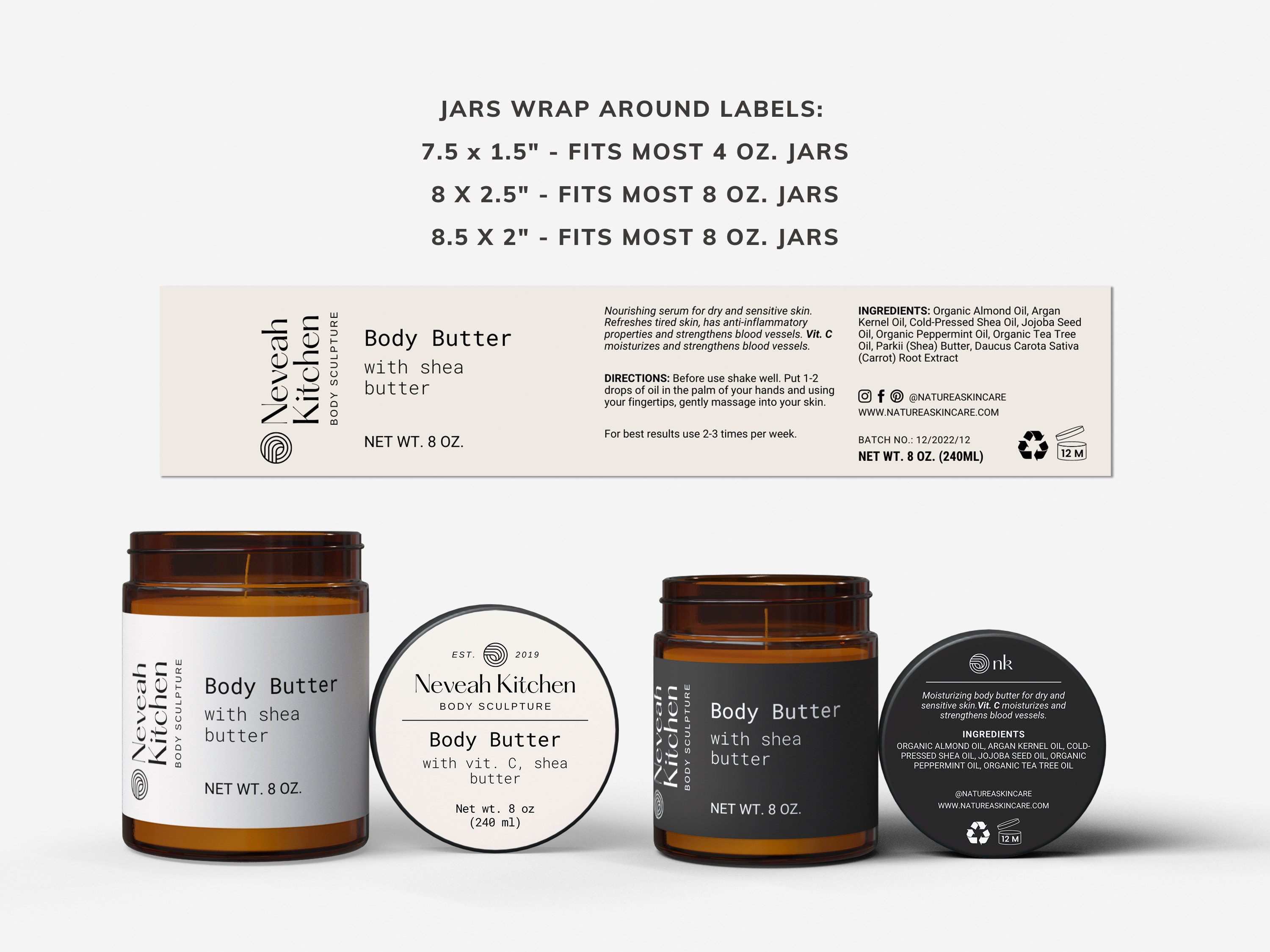 Minimalistic Cosmetic Label Template, Elegant Skincare Product Label ...