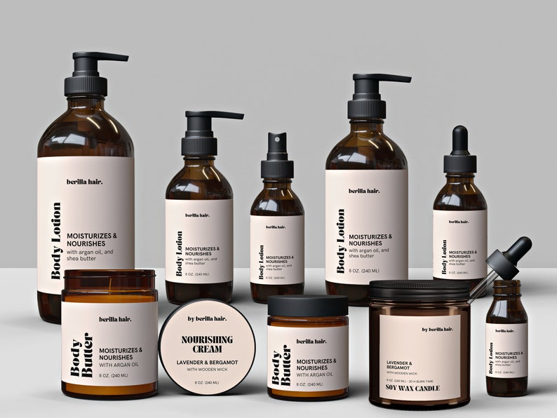 Editable Product Labels Template CANVA, Modern Cosmetic Label, Clean ...