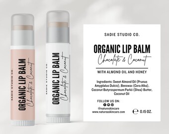 Lip Balm Label Template Canva Chapstick Tube Label, Editable Lip Balm ...