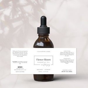 Dropper Bottle Label Template Canva, Tincture Label, Essential Oil ...