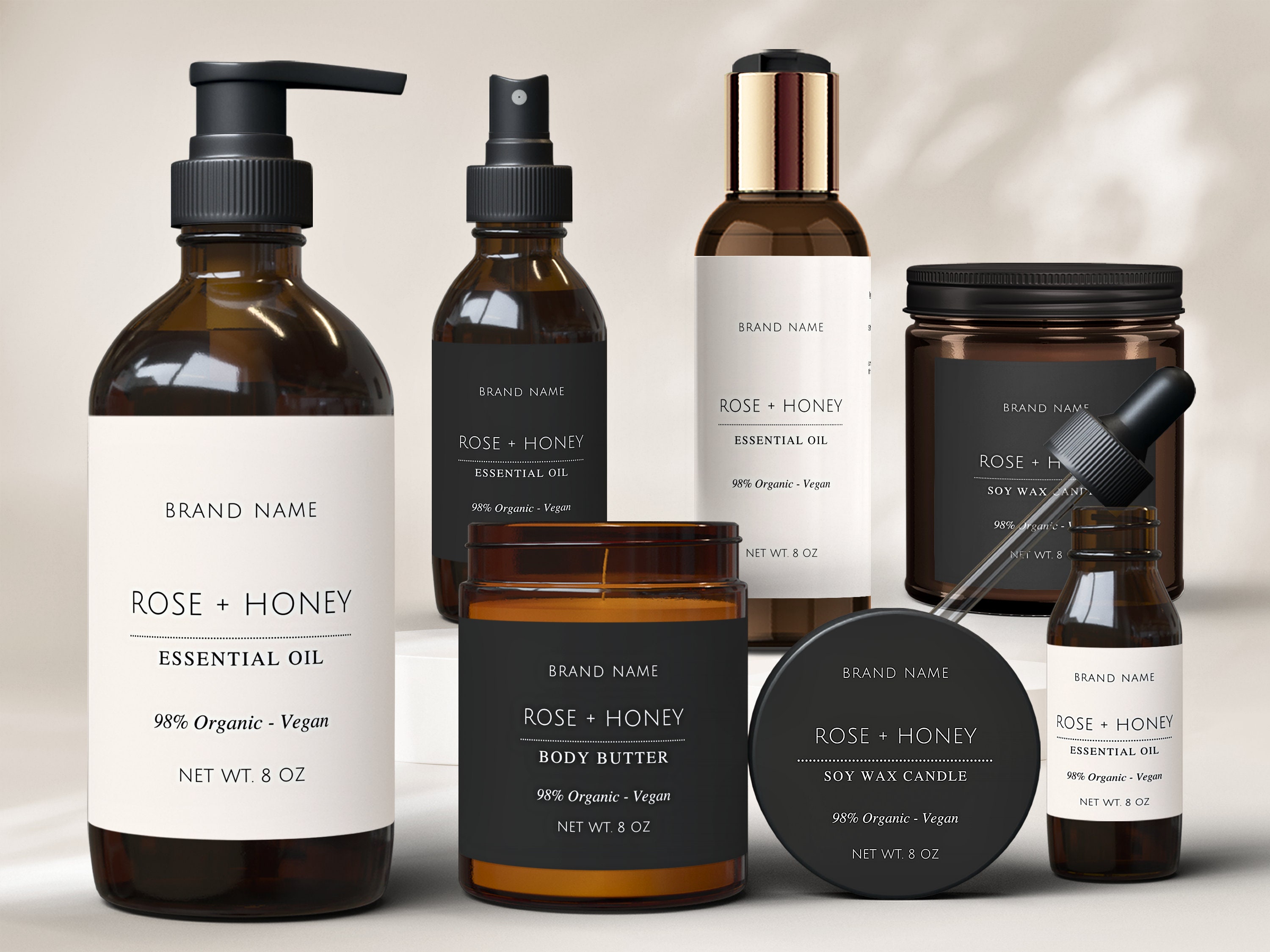 Editable Product Label Templates CANVA, Clear Cosmetic Label, Minimal ...