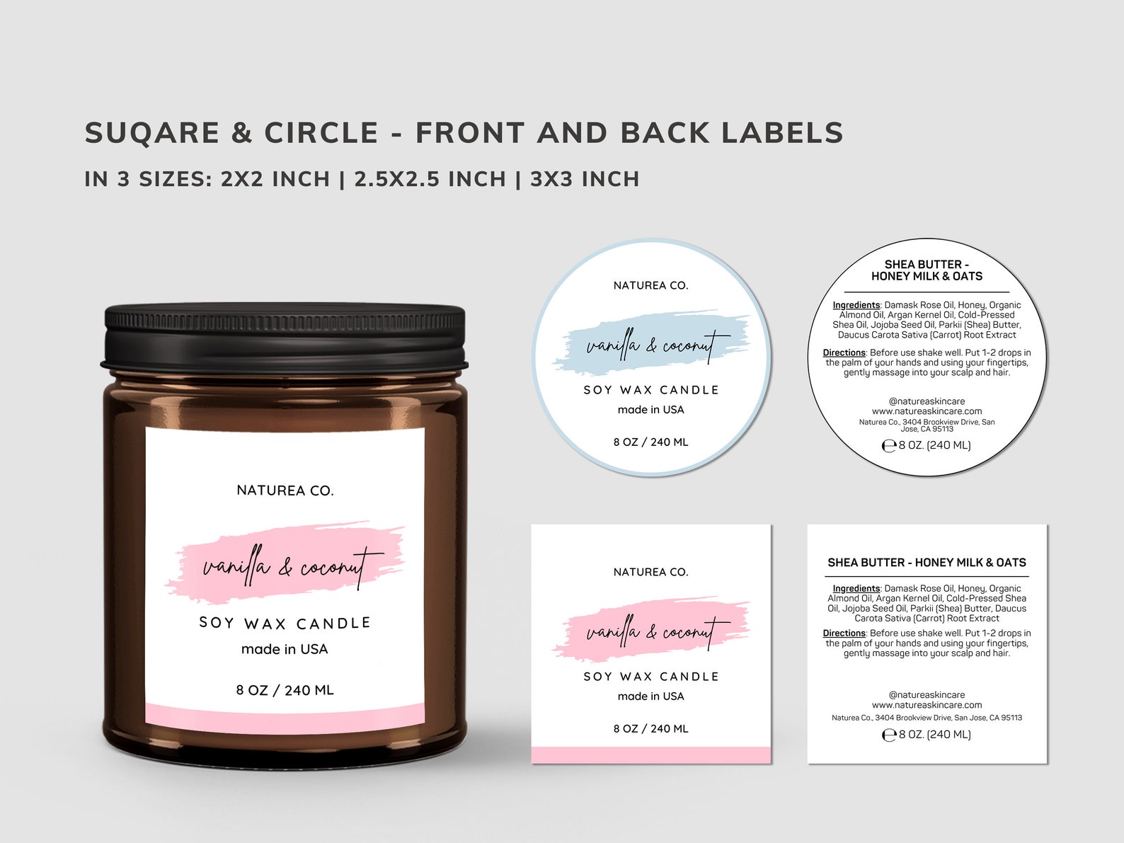 Editable Product Labels Template CANVA Minimal Cosmetic - Etsy