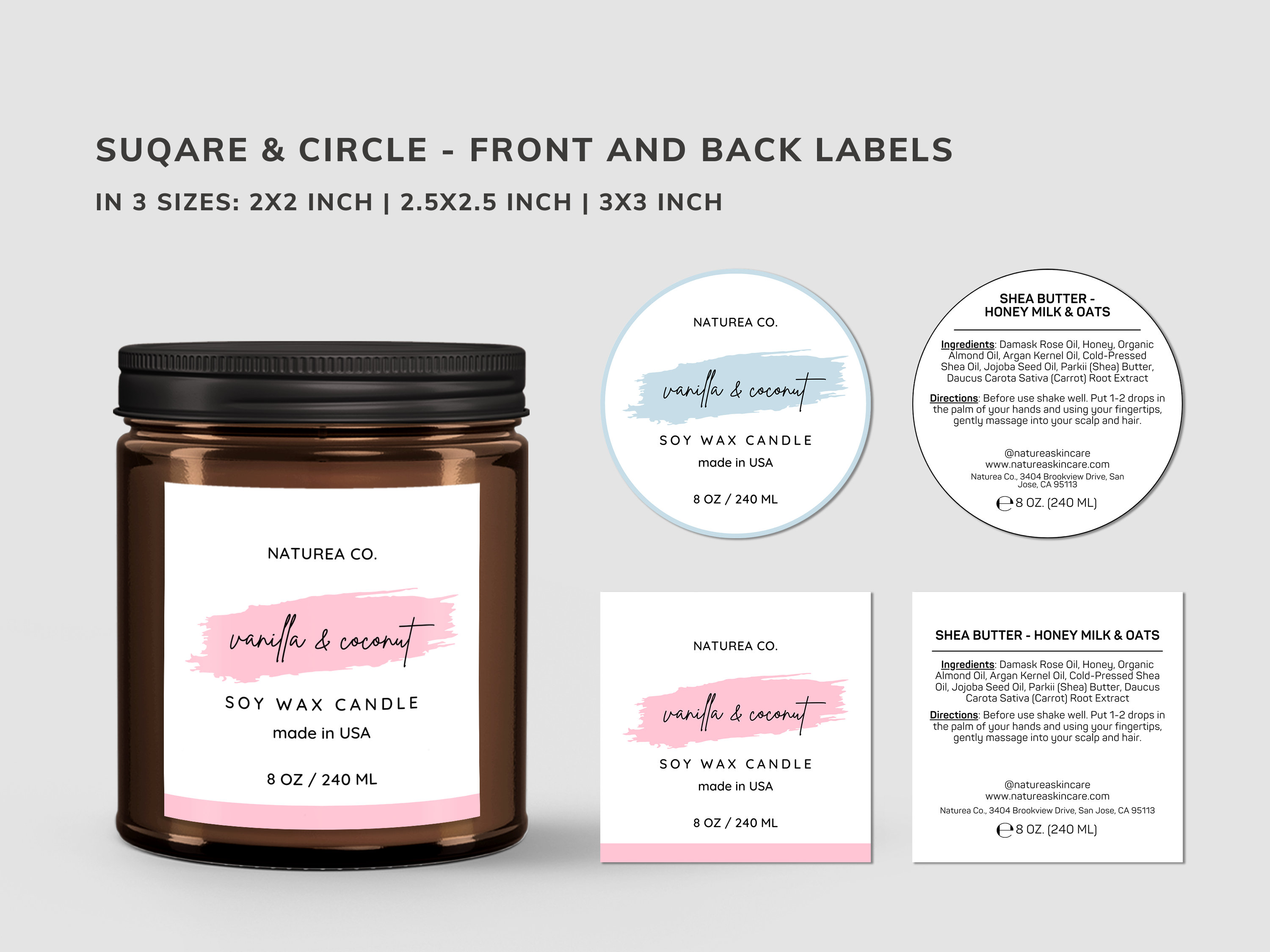 Editable Product Labels Template CANVA Minimal Cosmetic - Etsy