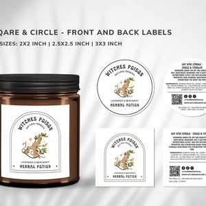 Editable Witchy Product Labels Canva Template Potion Label Apothecary ...