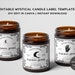 Spiritual Candle Label Template CANVA Apothecary Candle Label, Mystical ...