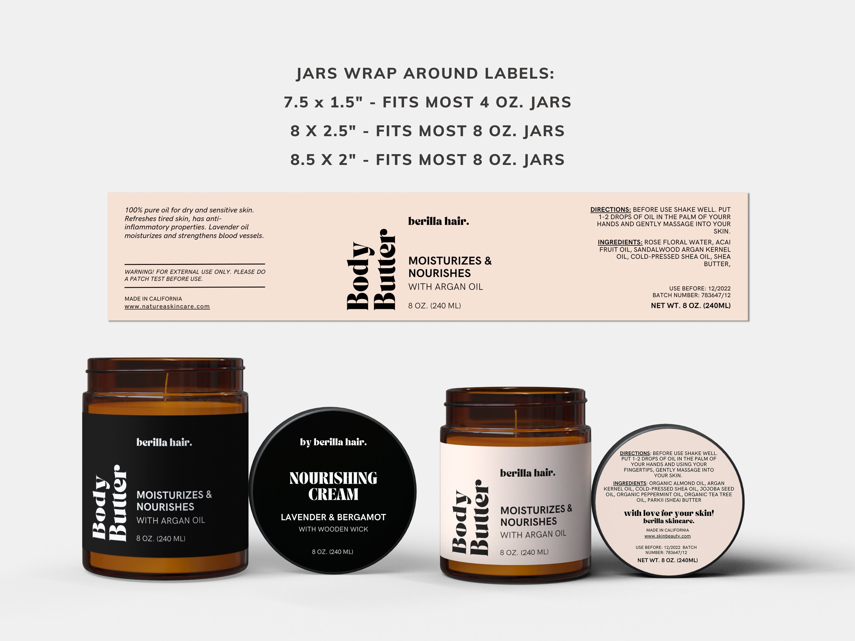 Editable Product Labels Template CANVA, Modern Cosmetic Label, Clean ...