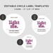 Editable Round Label Template, Circle Lid Jar Label, Lip Balm Label, 2 ...