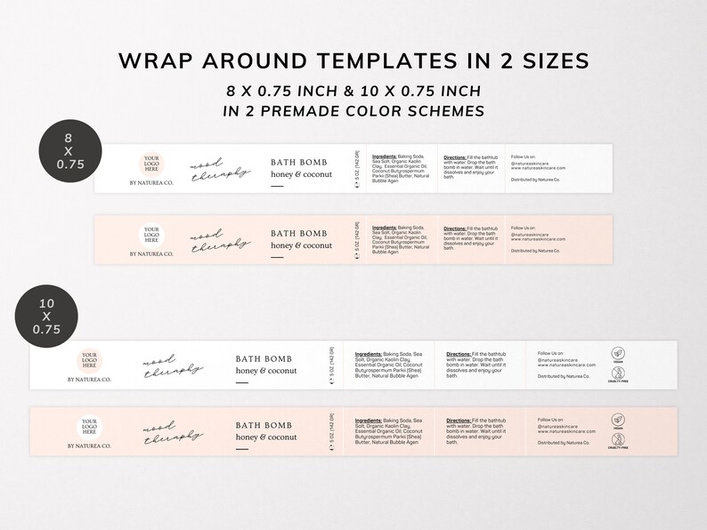 Editable Bath Bomb Label Template Wrap Around Bath Bomb - Etsy