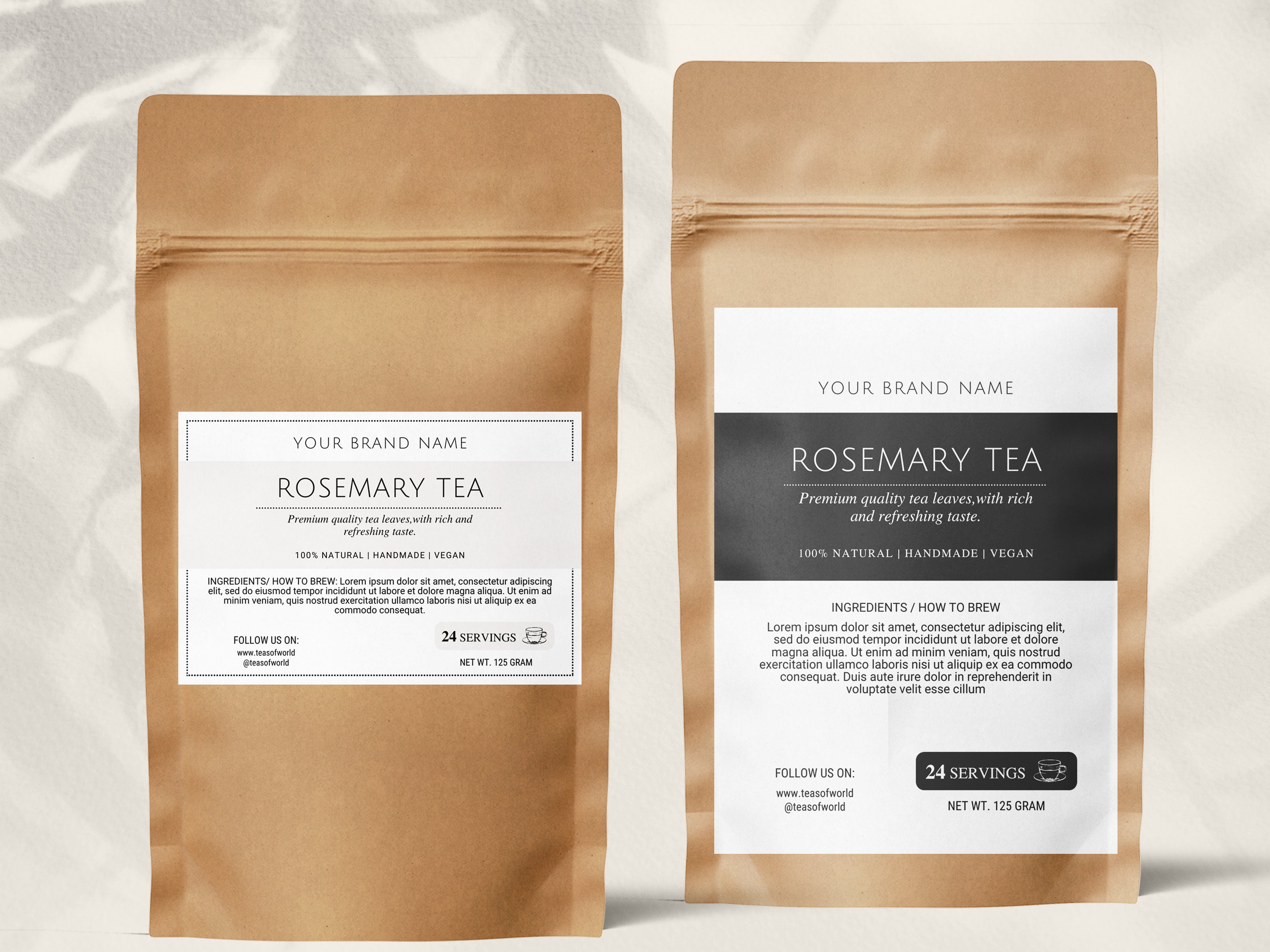 Editable Tea Pouch Label Template: Canva Product Label (3x4 | 4x5) - Etsy