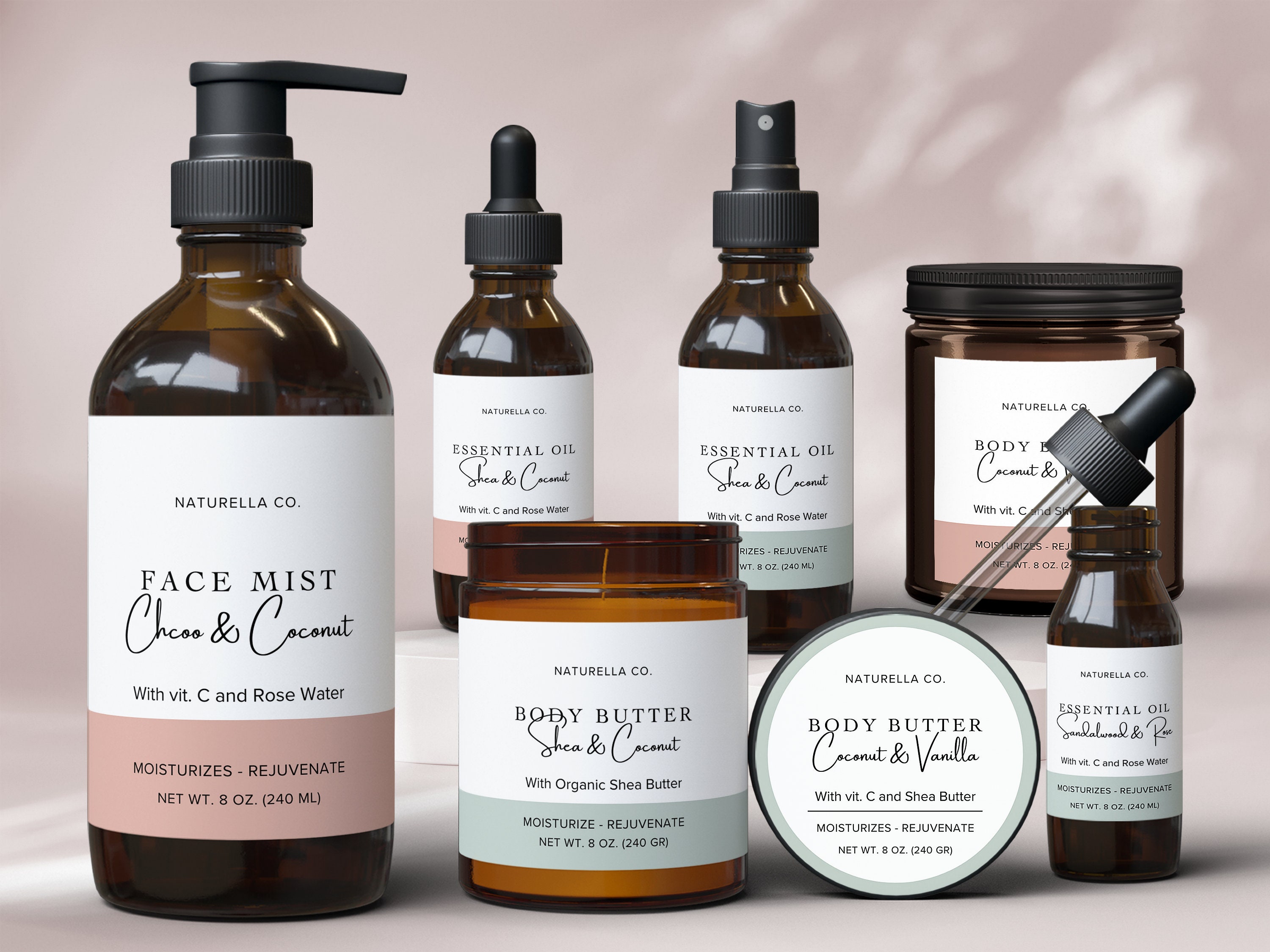 Editable Cosmetic Labels Template CANVA, Modern Product Label Kit ...