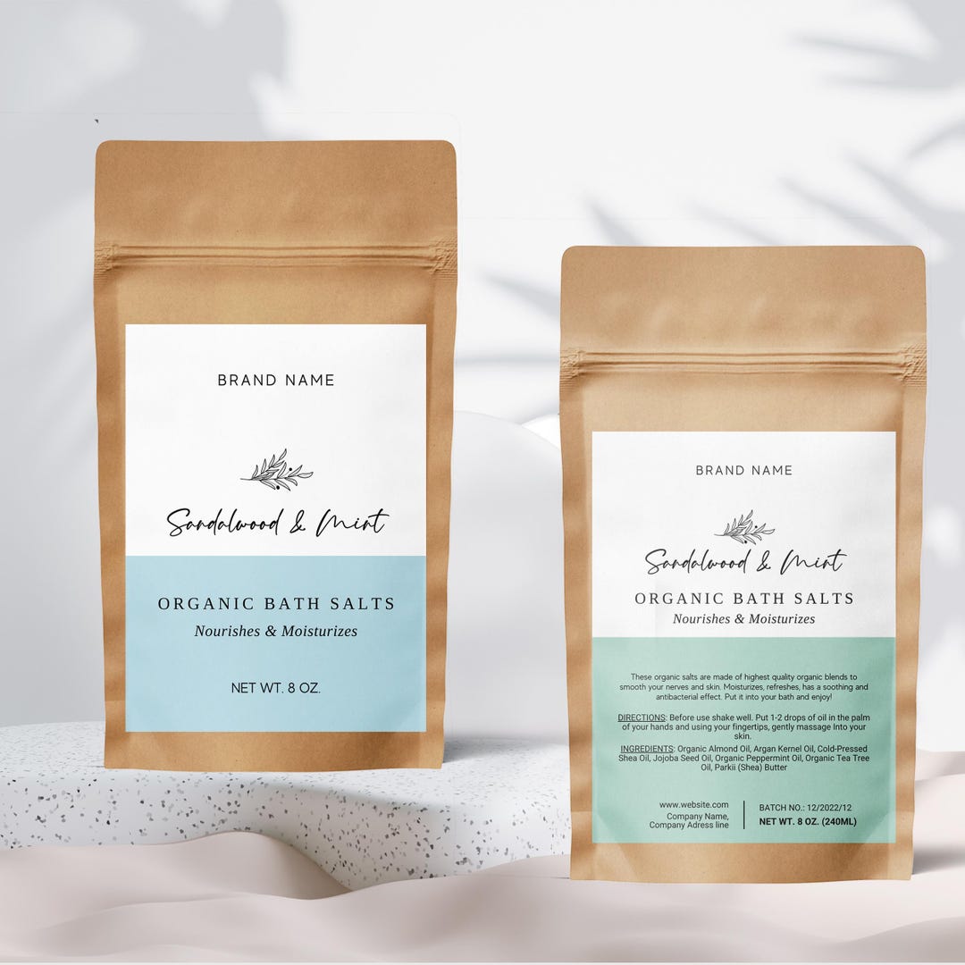 Editable Pouch Label Template: Bath & Body Product Labels (canva ...