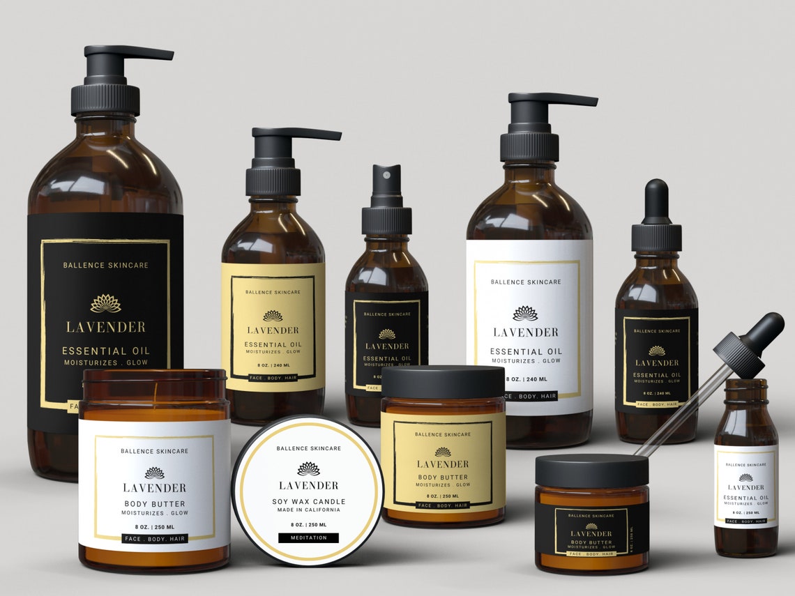 Editable Cosmetic Label Template Elegant Skincare Product - Etsy