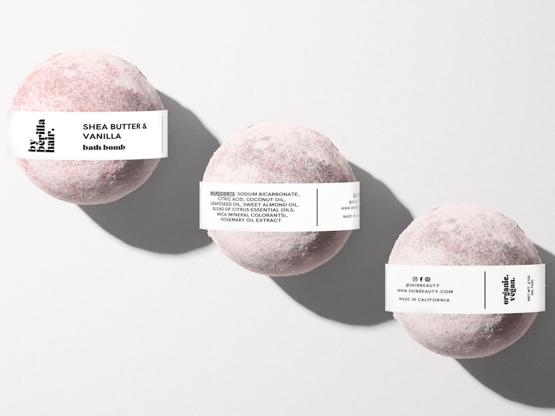 Editable Bath Bomb Label Template Canva, Belly Band Bath Bomb, Wrap ...