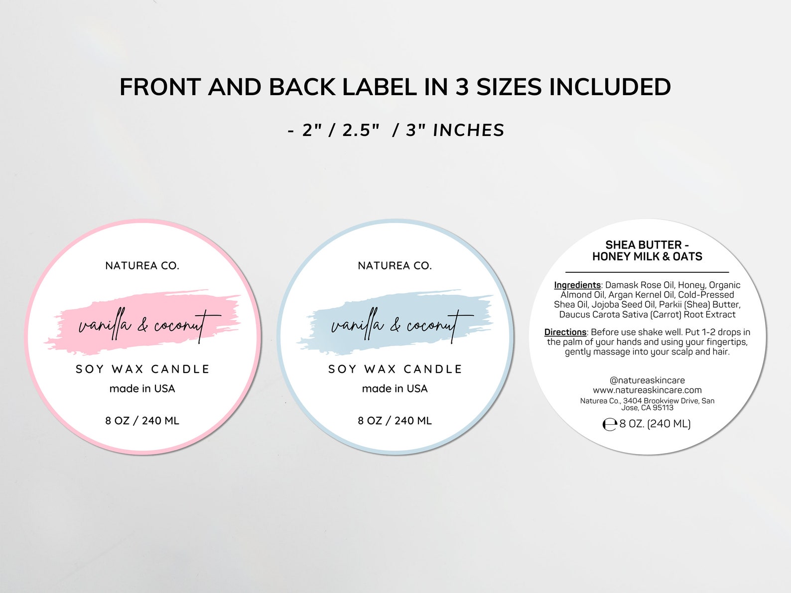 Editable Circle Label Template, Product Label, Circle Label for Jar ...