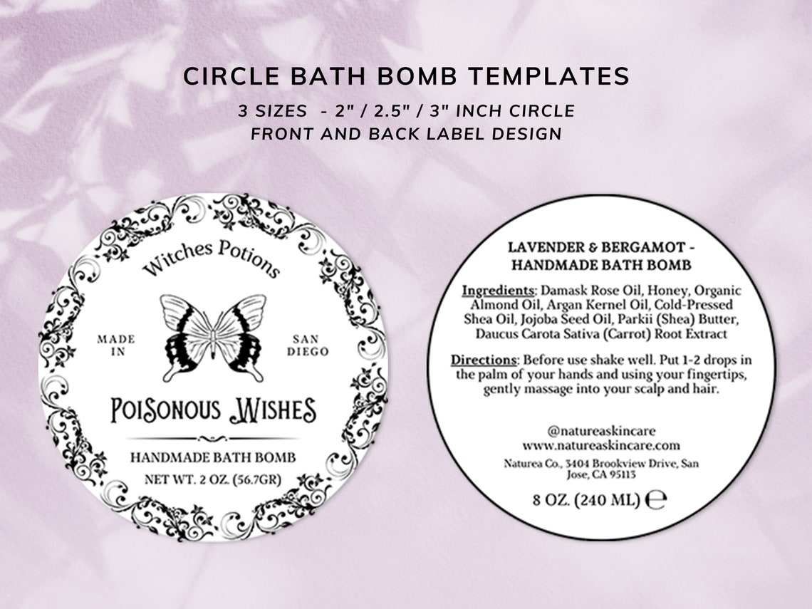 DYI Apothecary Bath Bomb Label, Editable Bath Bomb Template Canva ...
