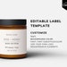 Minimal JAR Label TEMPLATE CANVA, Wrap Around Product Label & Circle ...