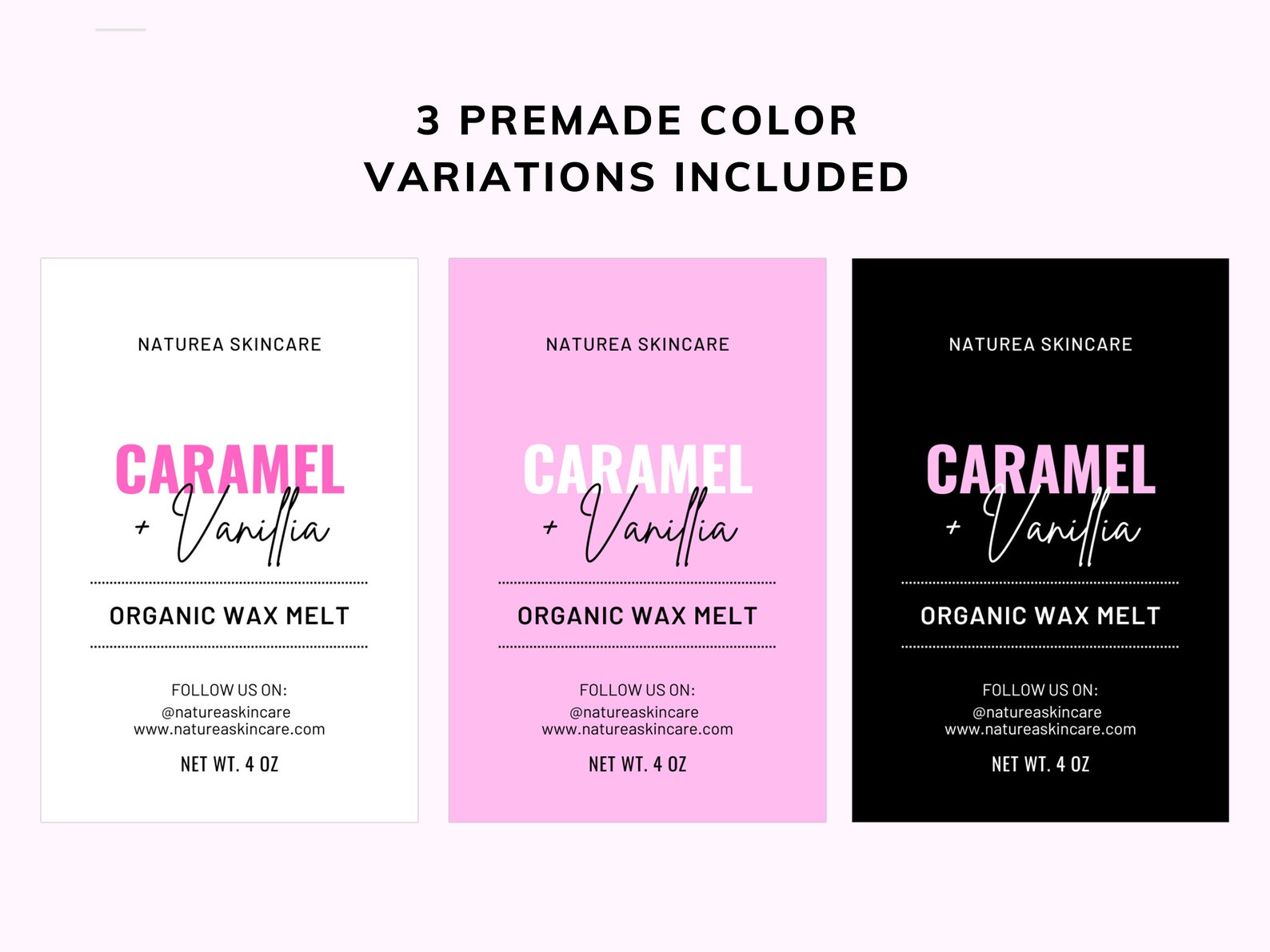 Wax Melt Label Template, Editable Wax Melt Tart DYI, Modern Wax Melt ...