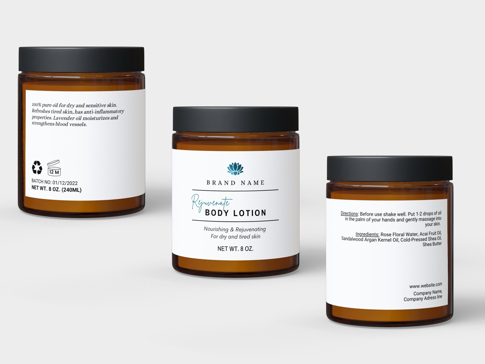 JAR Label TEMPLATE CANVA, 4 Oz Jar Label, 8 Oz Jar Label, Product Jar ...