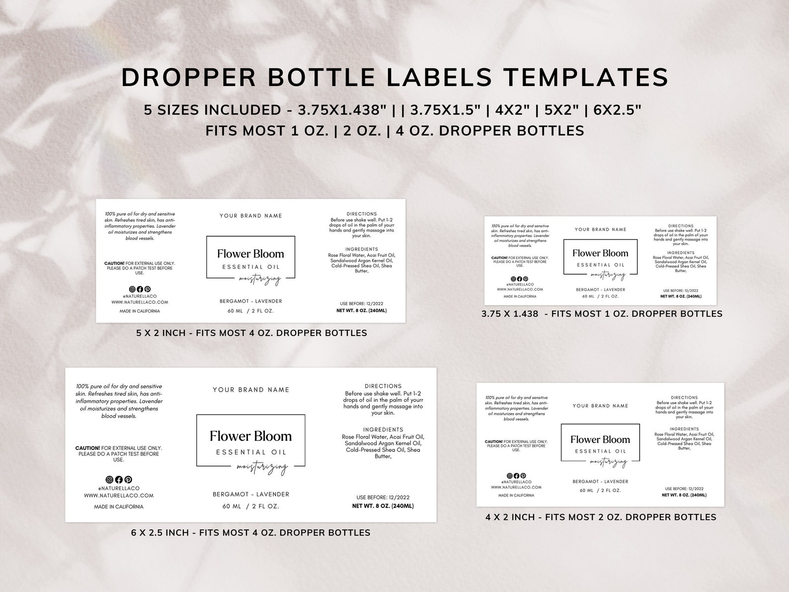 Dropper Bottle Label Template Canva, Tincture Label, Essential Oil ...