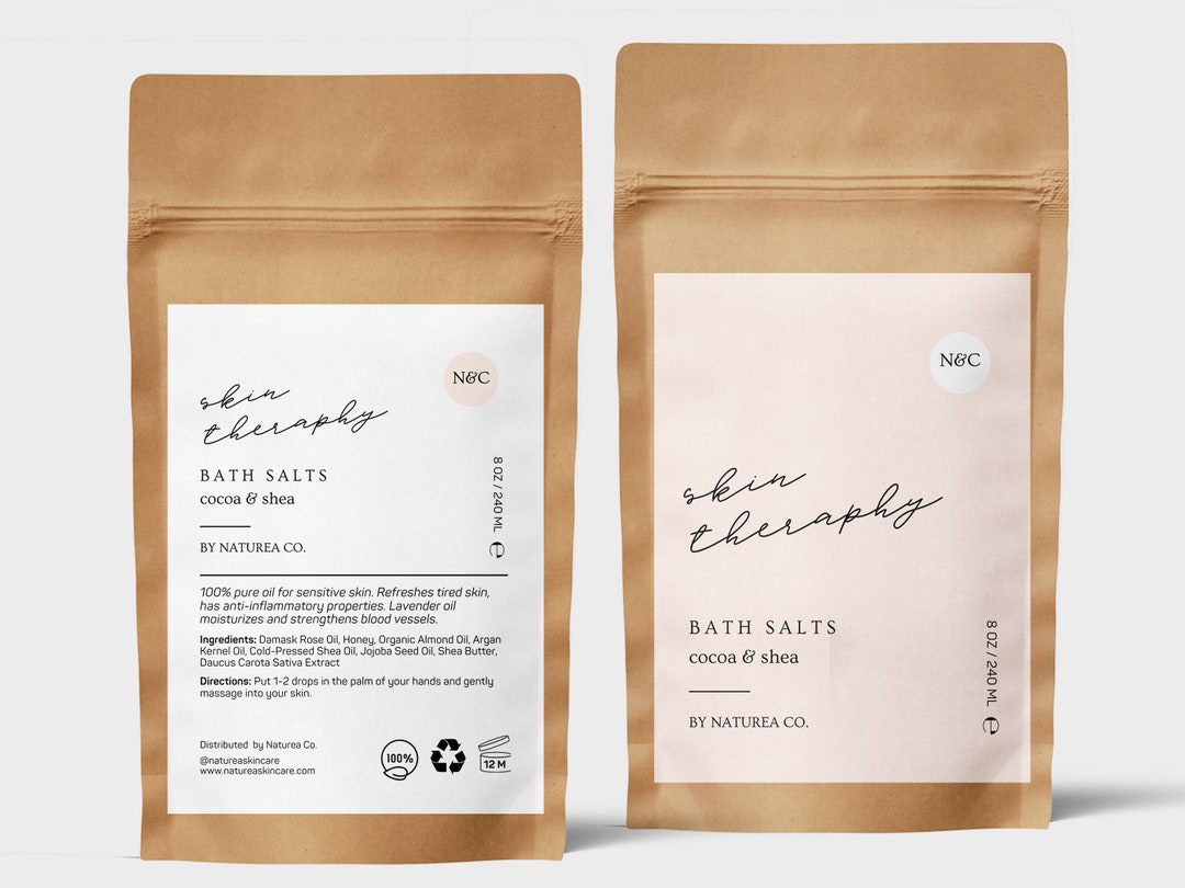 Pouch Label Templates Canva, Rectangle Product Label, Editable Bath ...