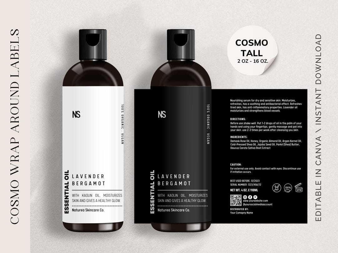 Cosmo Bottle Label Template Shampoo Label Design Minimal Hair ...