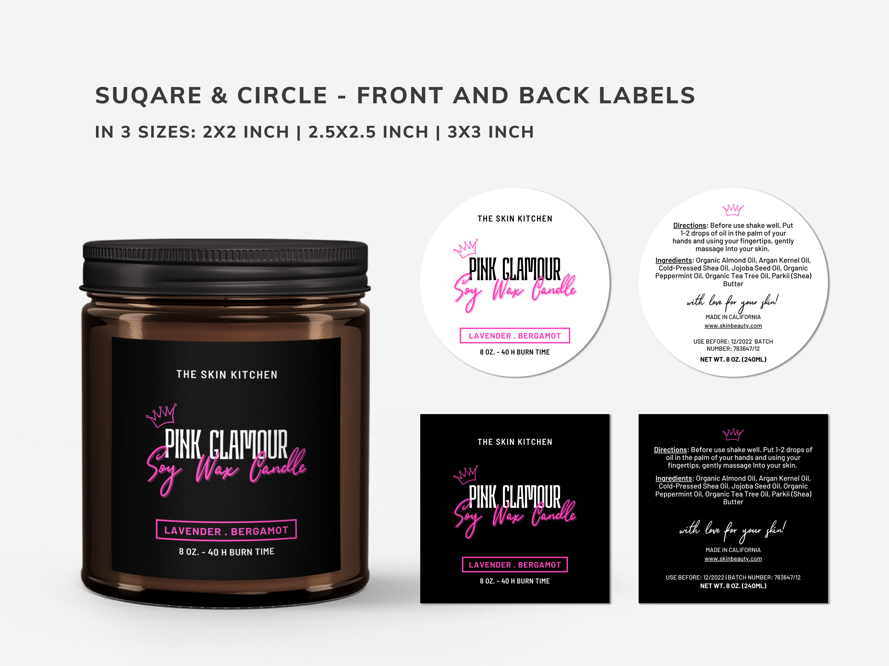 Pink Product Label Templates Modern Hair Care Labels Glamour - Etsy