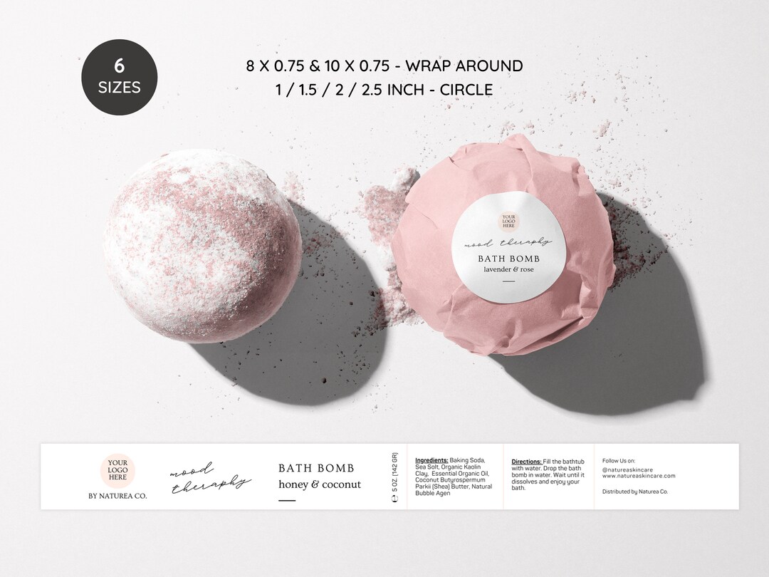 Editable Bath Bomb Label Template Wrap Around Bath Bomb - Etsy