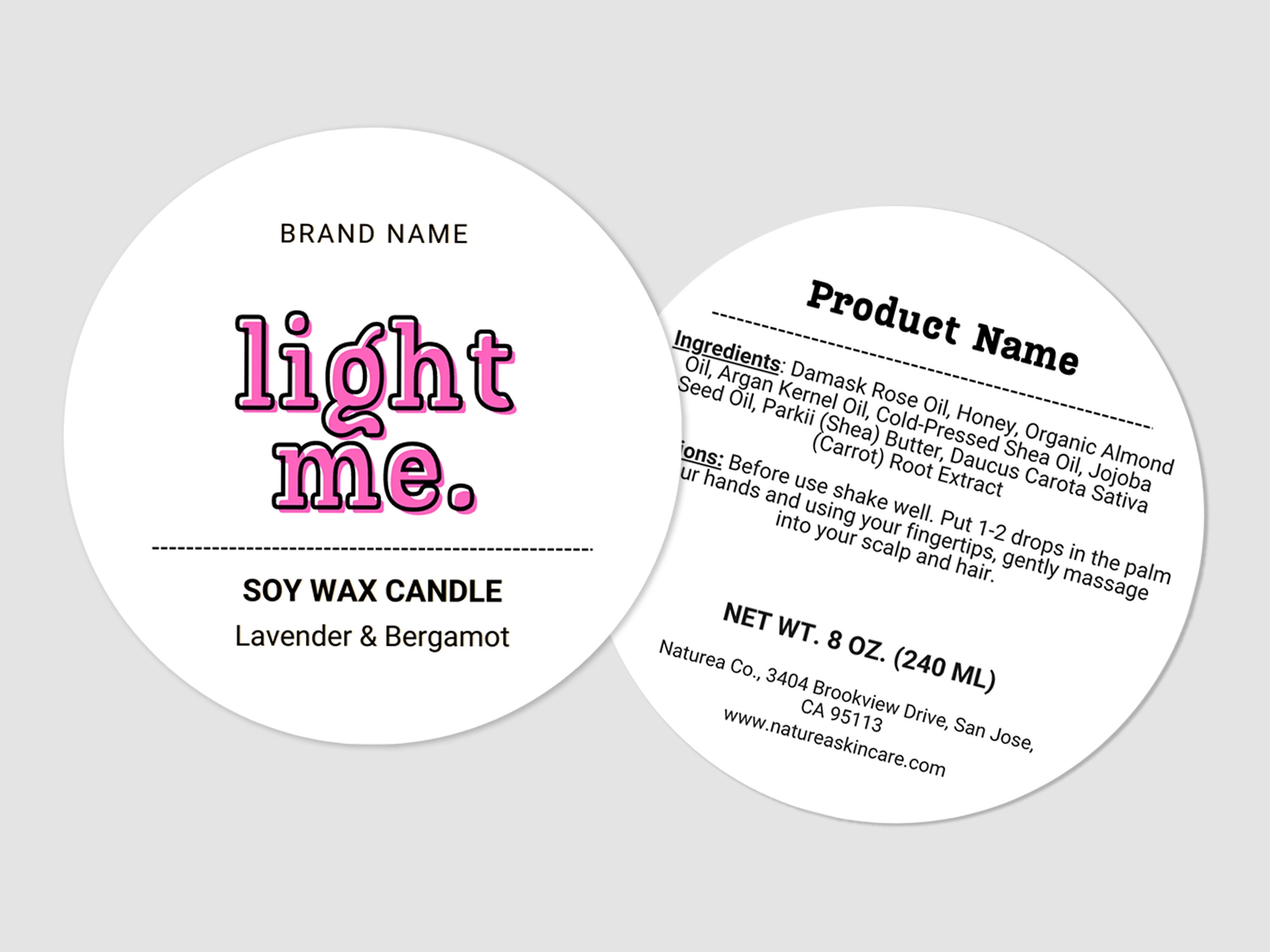 Editable Round Label Template, Circle Lid Jar Label, Lip Balm Label, 2 ...