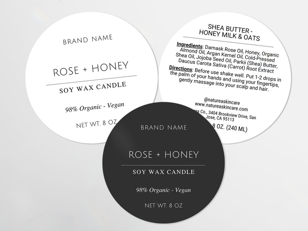 Editable Round Label Template, Minimal Circle Stickers, Lip Balm Label ...