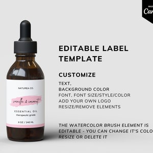 Editable Product Labels Template CANVA, Minimal Cosmetic Label, Clean ...
