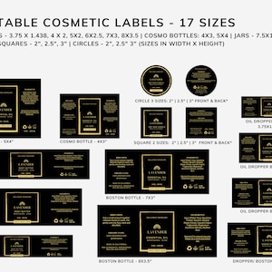 Editable Cosmetic Label Template, Elegant Skincare Product Labels ...