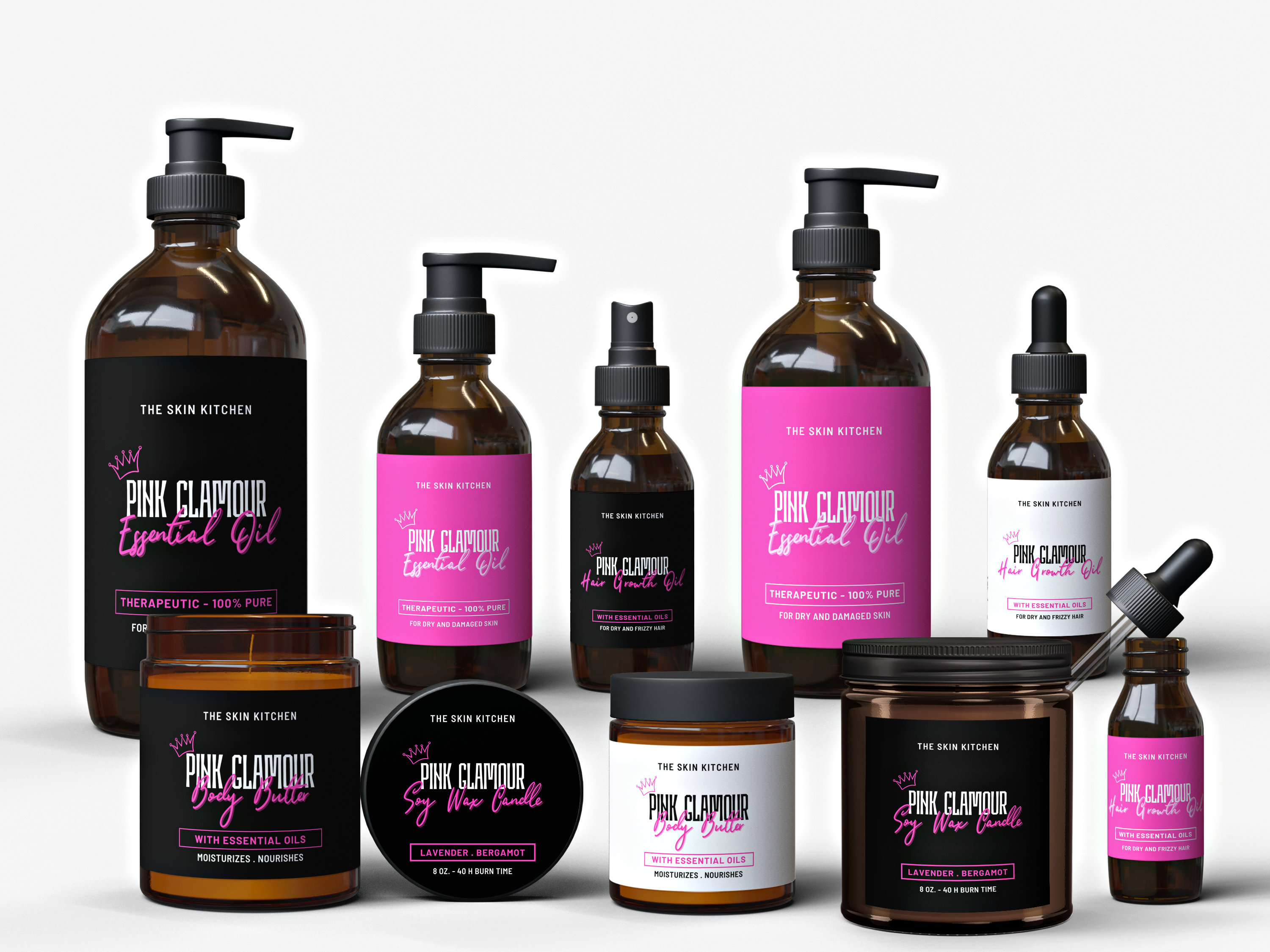 Pink Product Label Templates Modern Hair Care Labels Glamour - Etsy