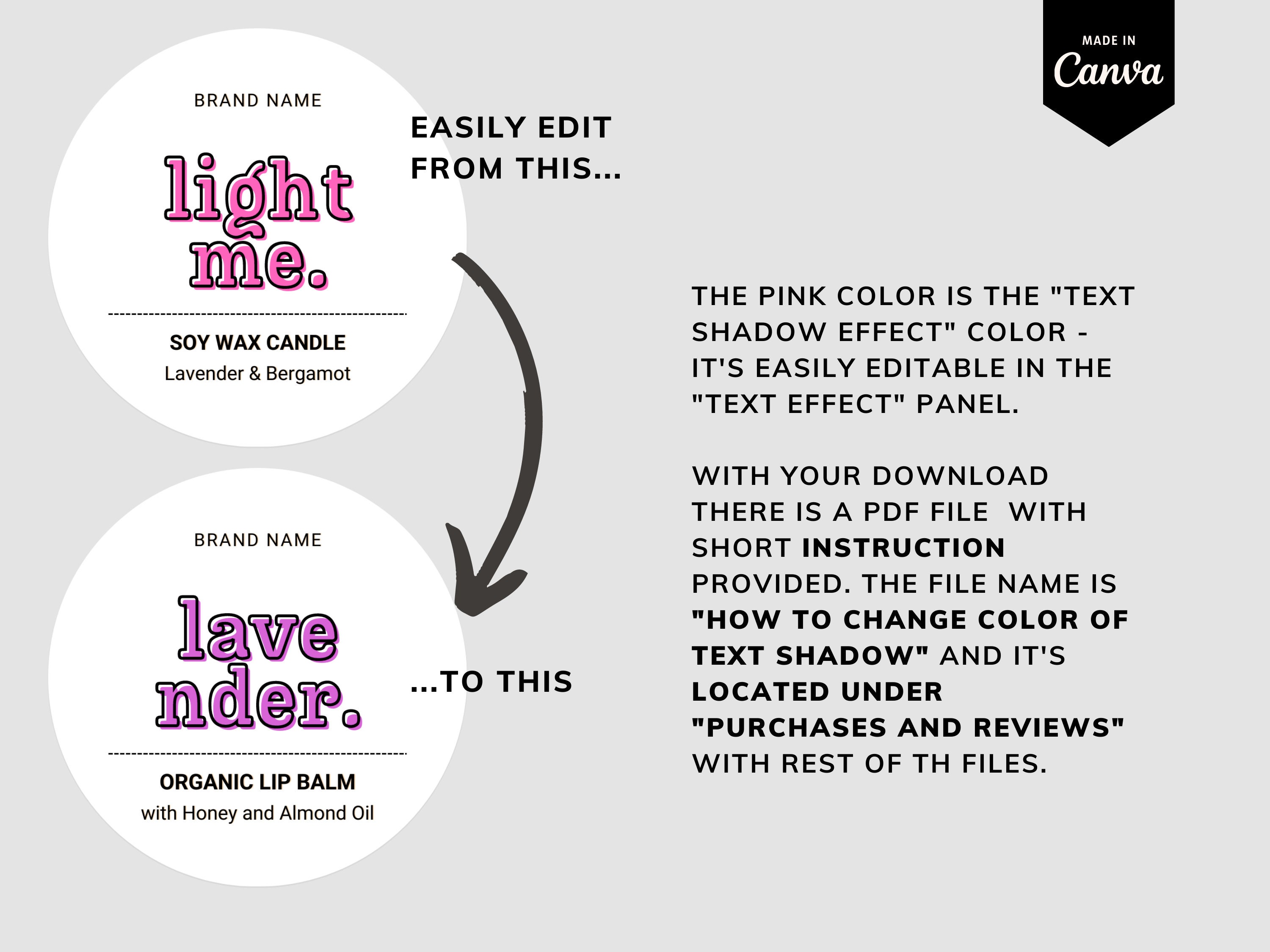 Editable Round Label Template Circle Lid Jar Label Lip Balm - Etsy