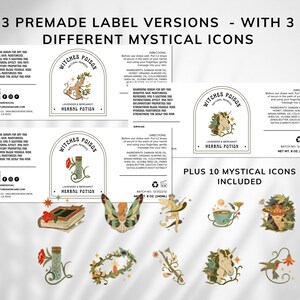 Witchy Potion Label Template: Vintage Apothecary Design (canva Editable ...