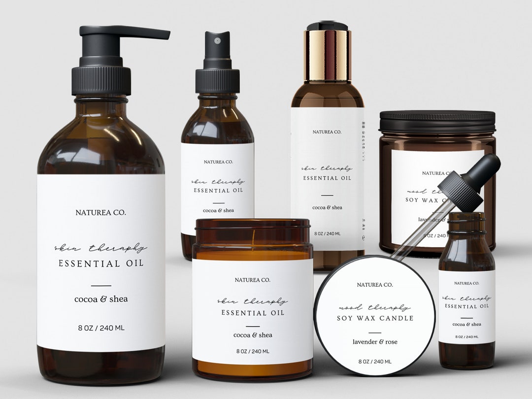 Editable Product Label Templates CANVA, Clear Cosmetic Label, Minimal ...