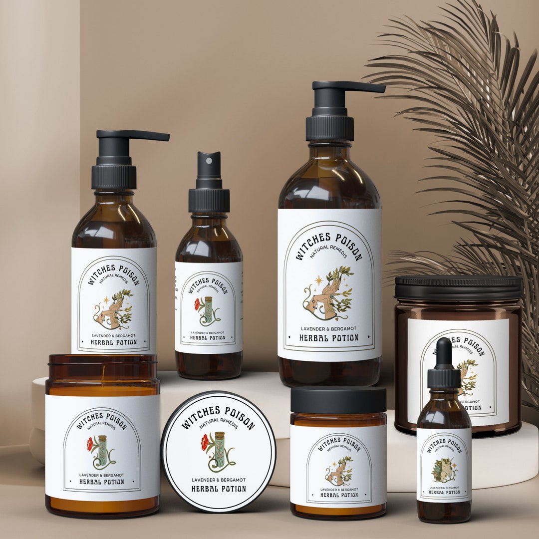 Editable Witchy Product Labels Canva Template Potion Label Apothecary ...