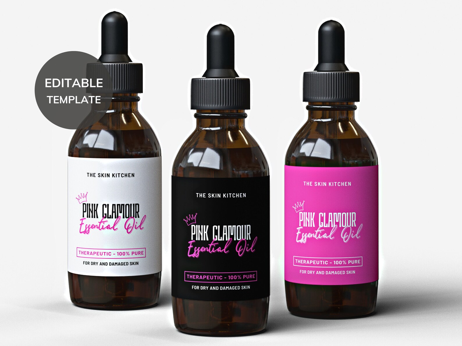 Dropper Bottle Label Template Canva, Hair Oil Label, Essential Oil ...